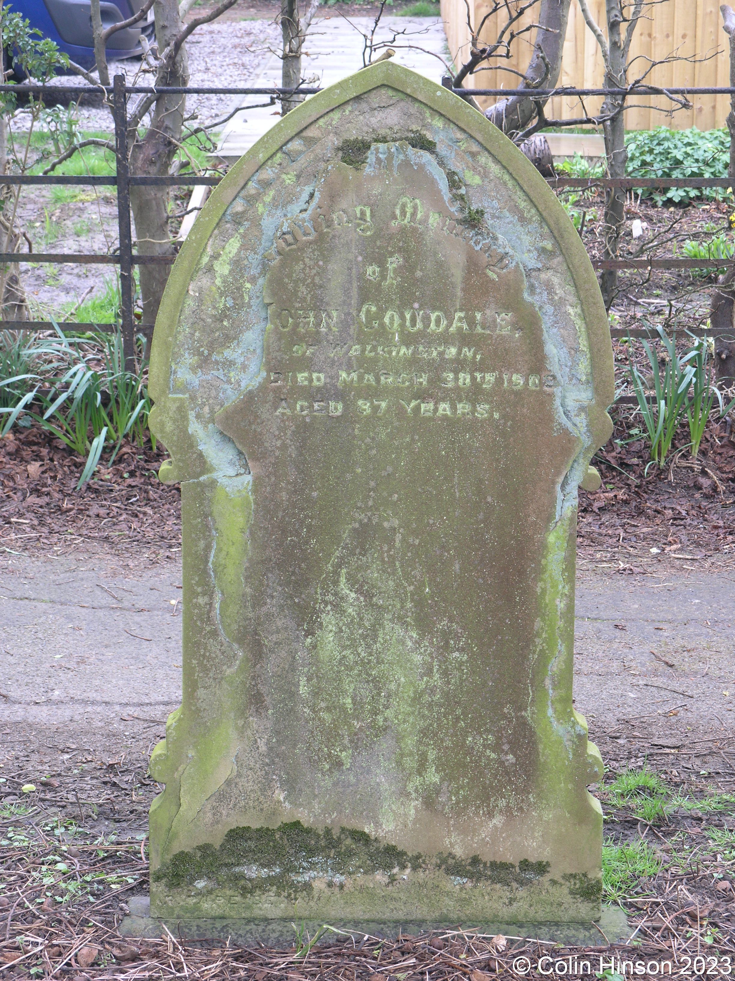 GENUKI: Walkington Churchyard gravestones etc., Yorkshire (East Riding)