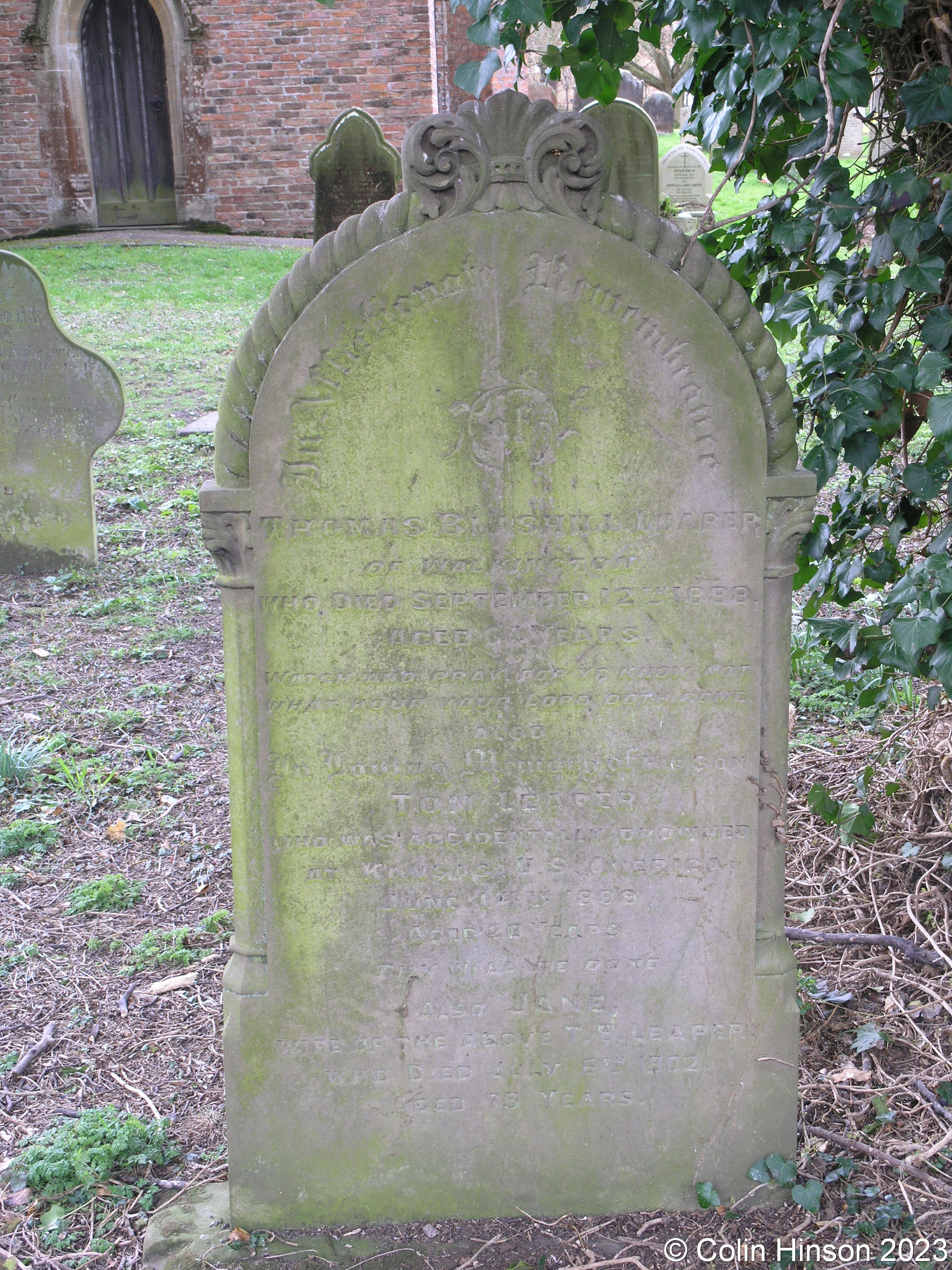GENUKI: Walkington Churchyard gravestones etc., Yorkshire (East Riding)
