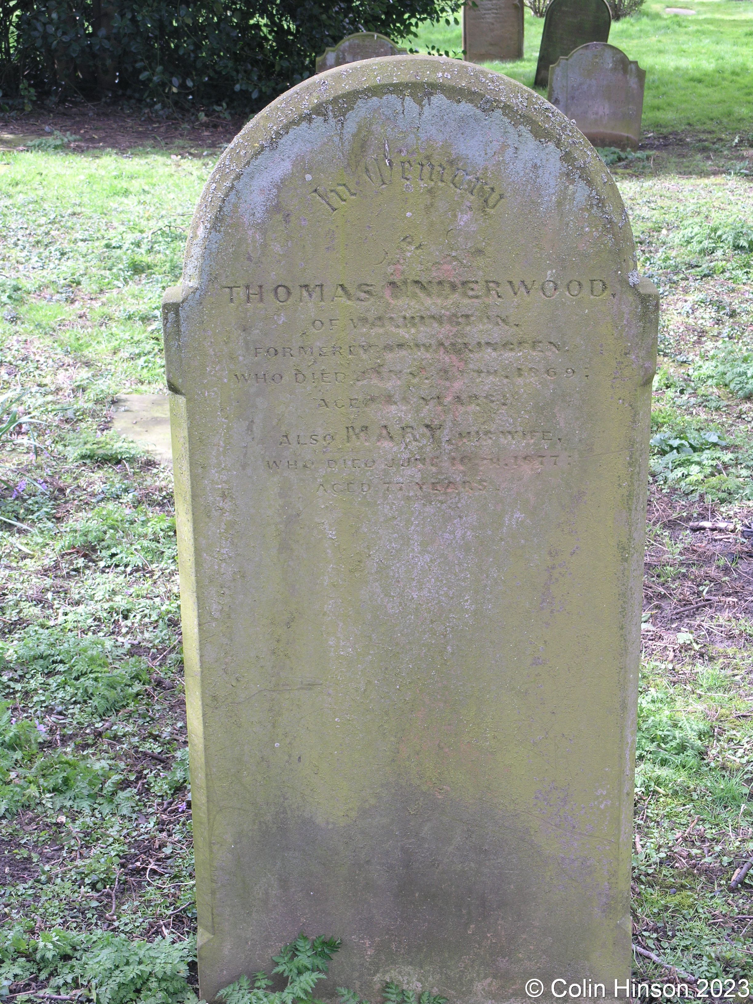 GENUKI: Walkington Churchyard gravestones etc., Yorkshire (East Riding)
