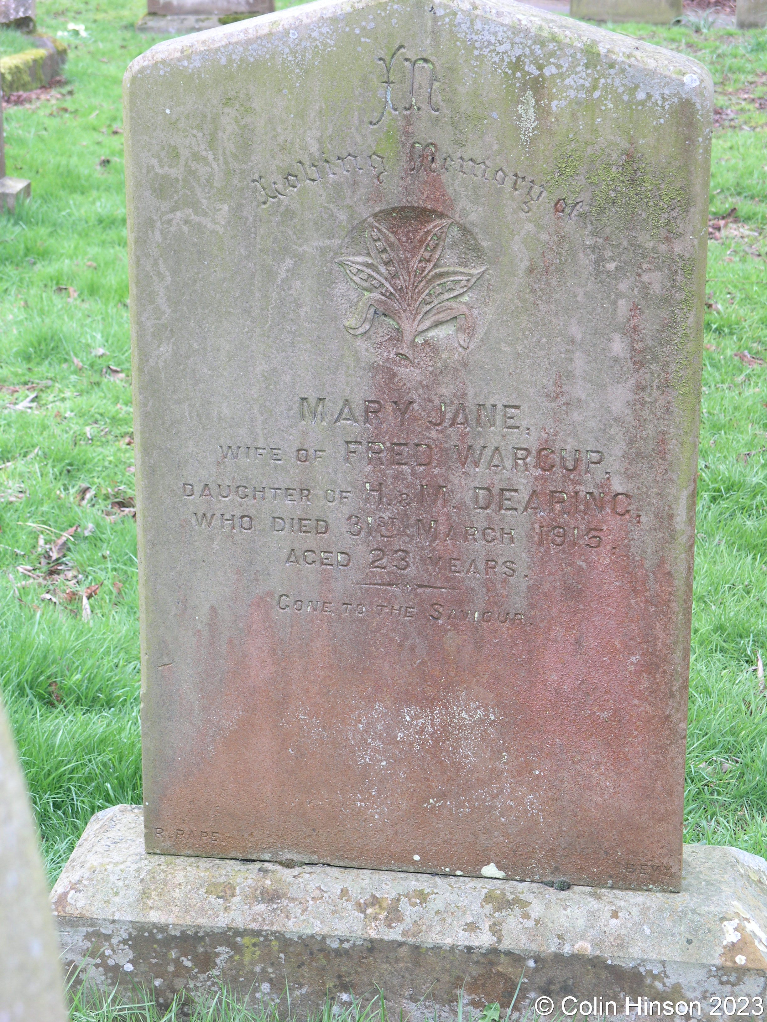GENUKI: Walkington Churchyard gravestones etc., Yorkshire (East Riding)