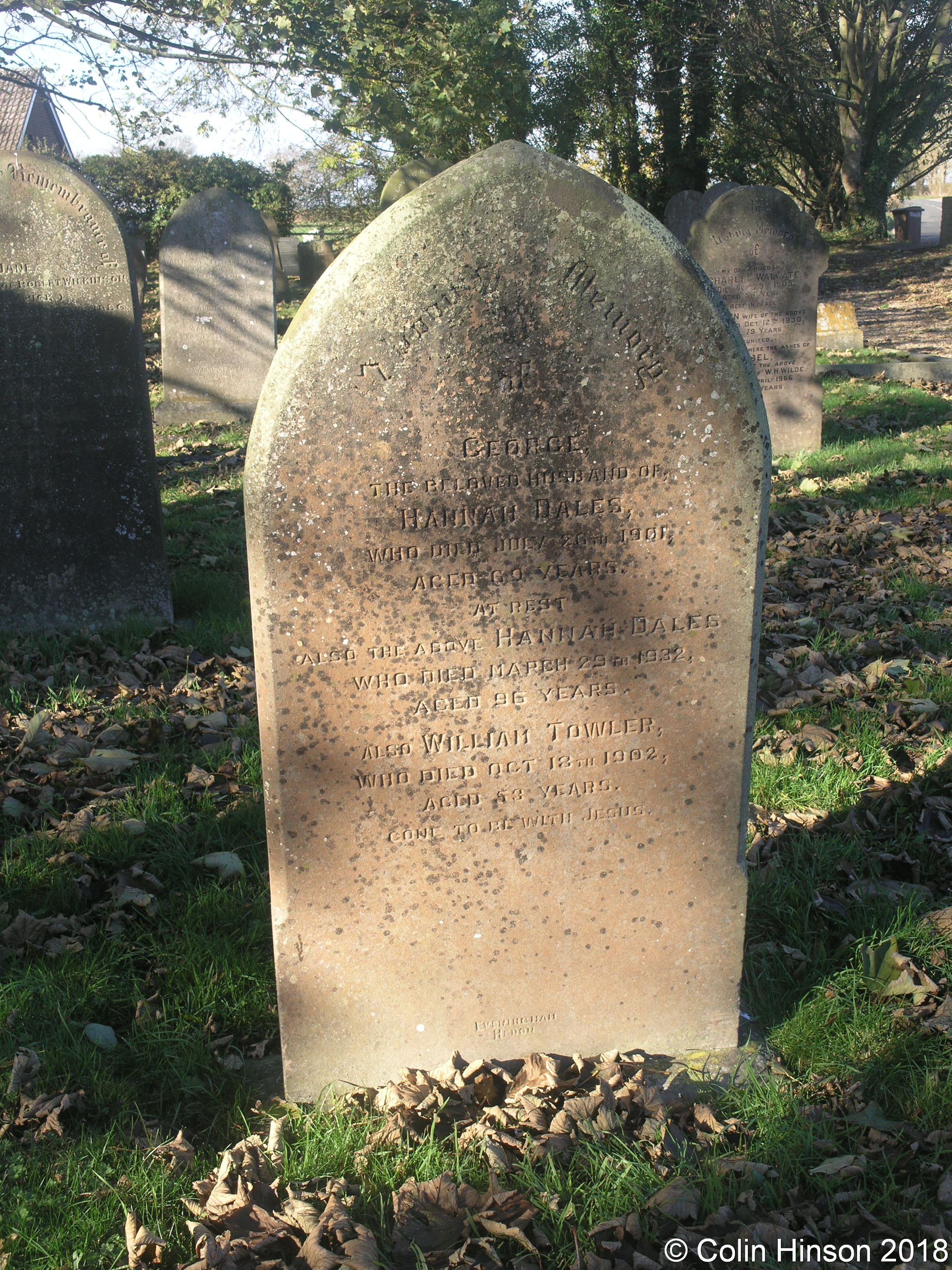 GENUKI: Welwick Churchyard gravestones etc., Yorkshire (East Riding)