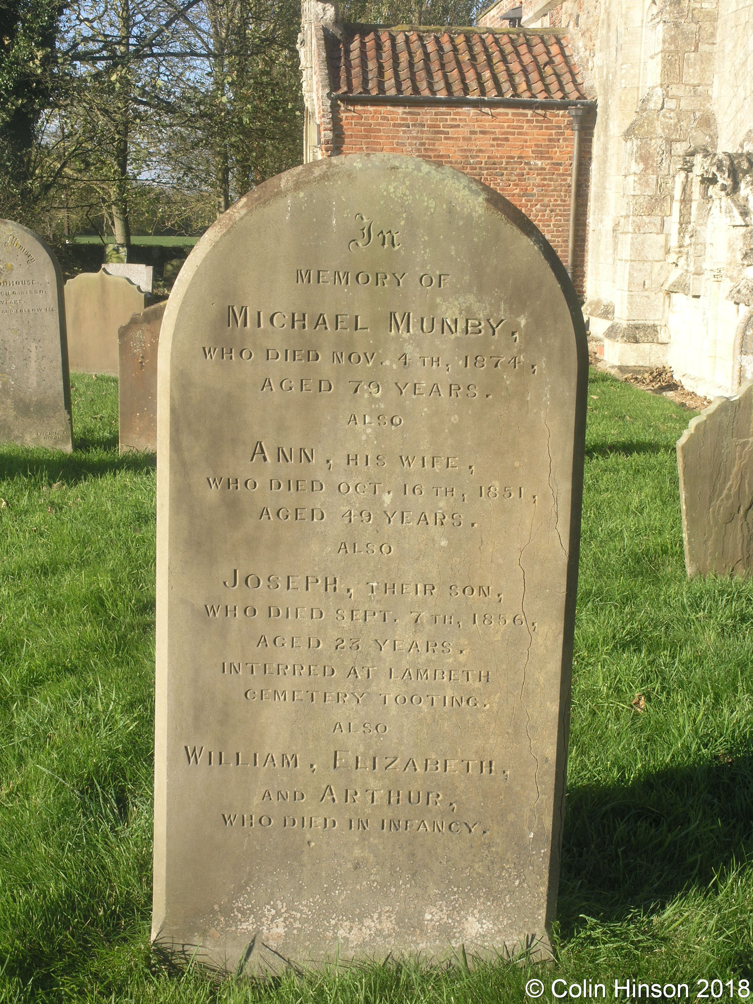 GENUKI: Welwick Churchyard gravestones etc., Yorkshire (East Riding)