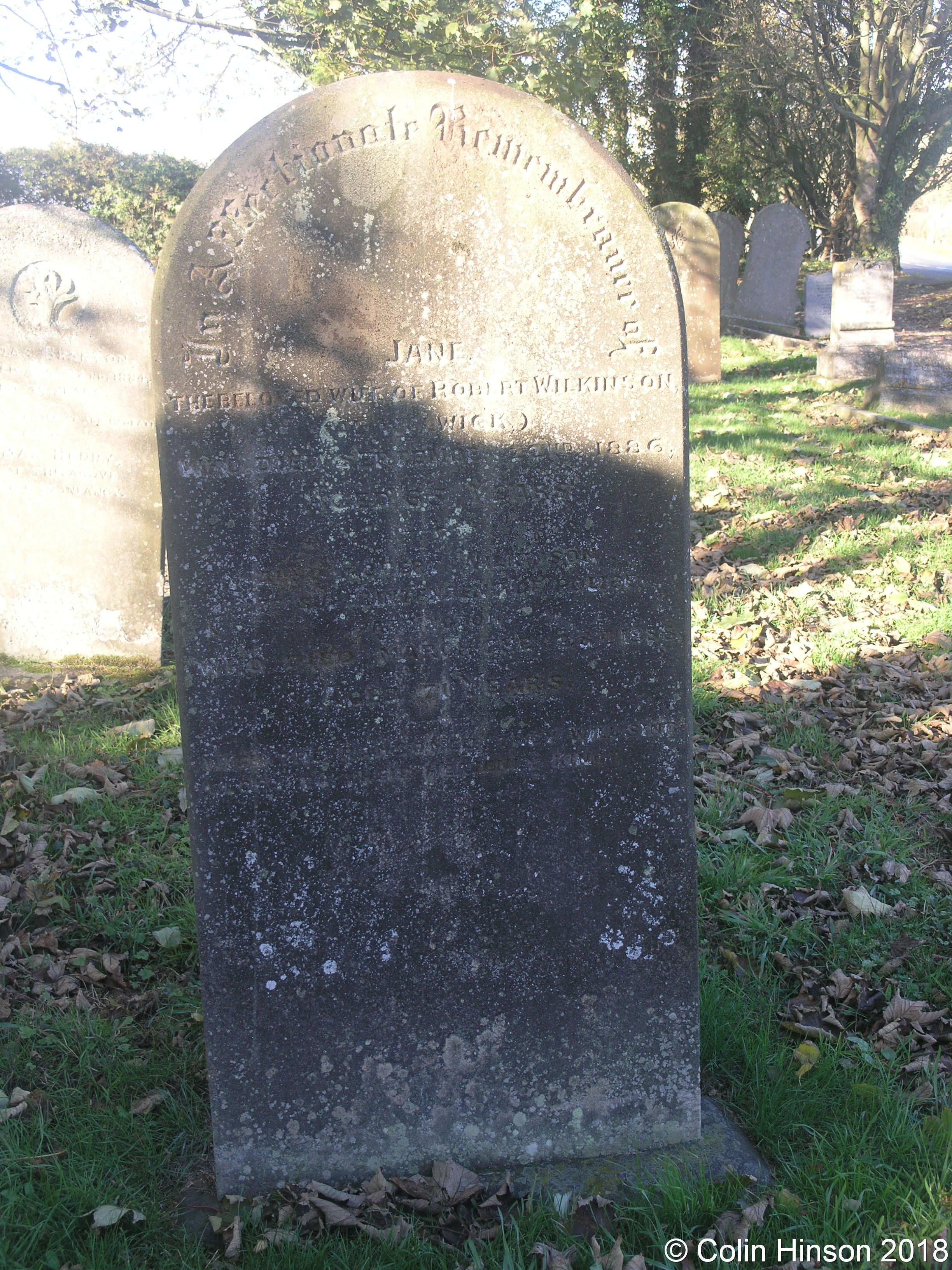 GENUKI: Welwick Churchyard gravestones etc., Yorkshire (East Riding)
