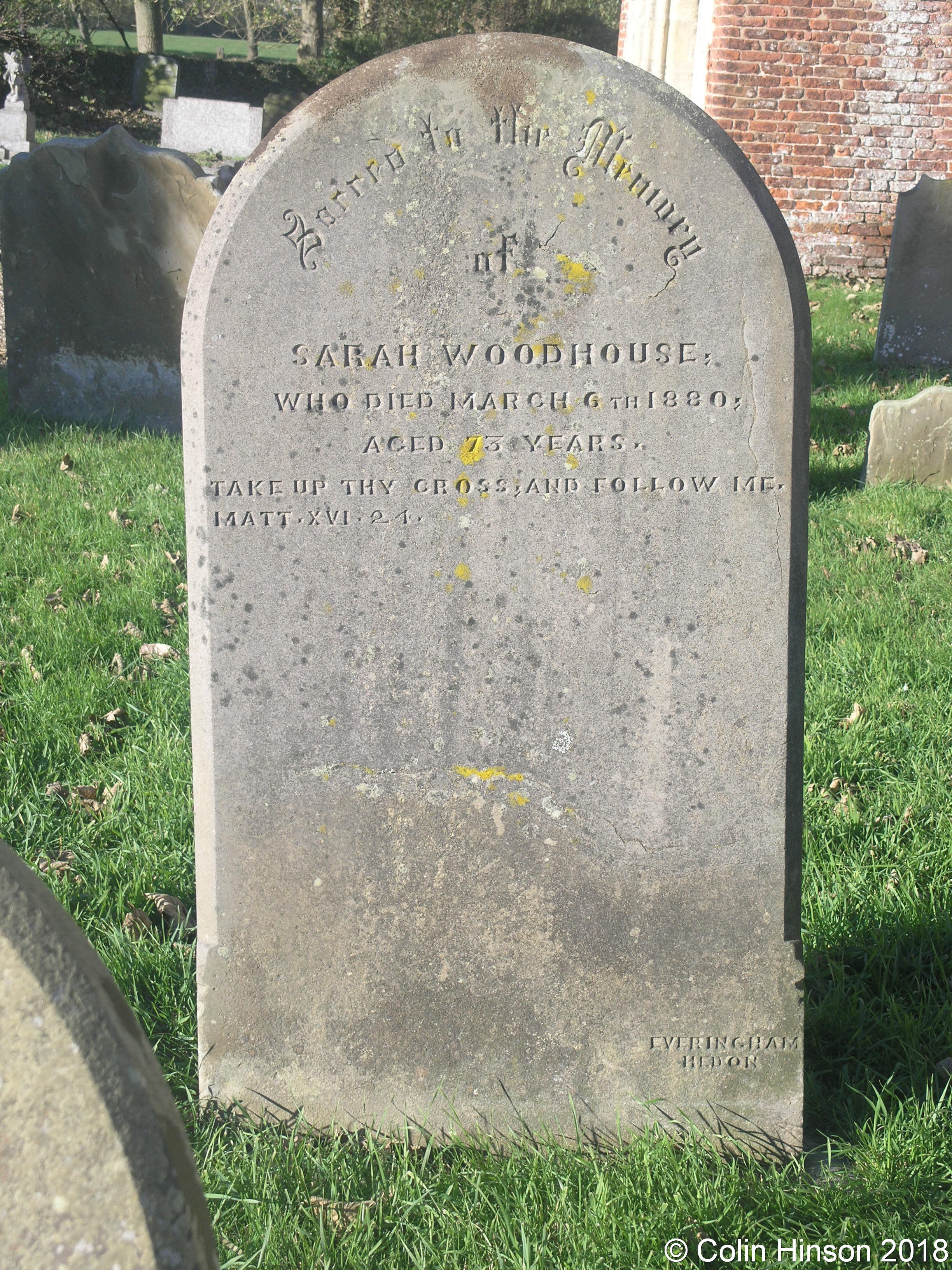 GENUKI: Welwick Churchyard gravestones etc., Yorkshire (East Riding)