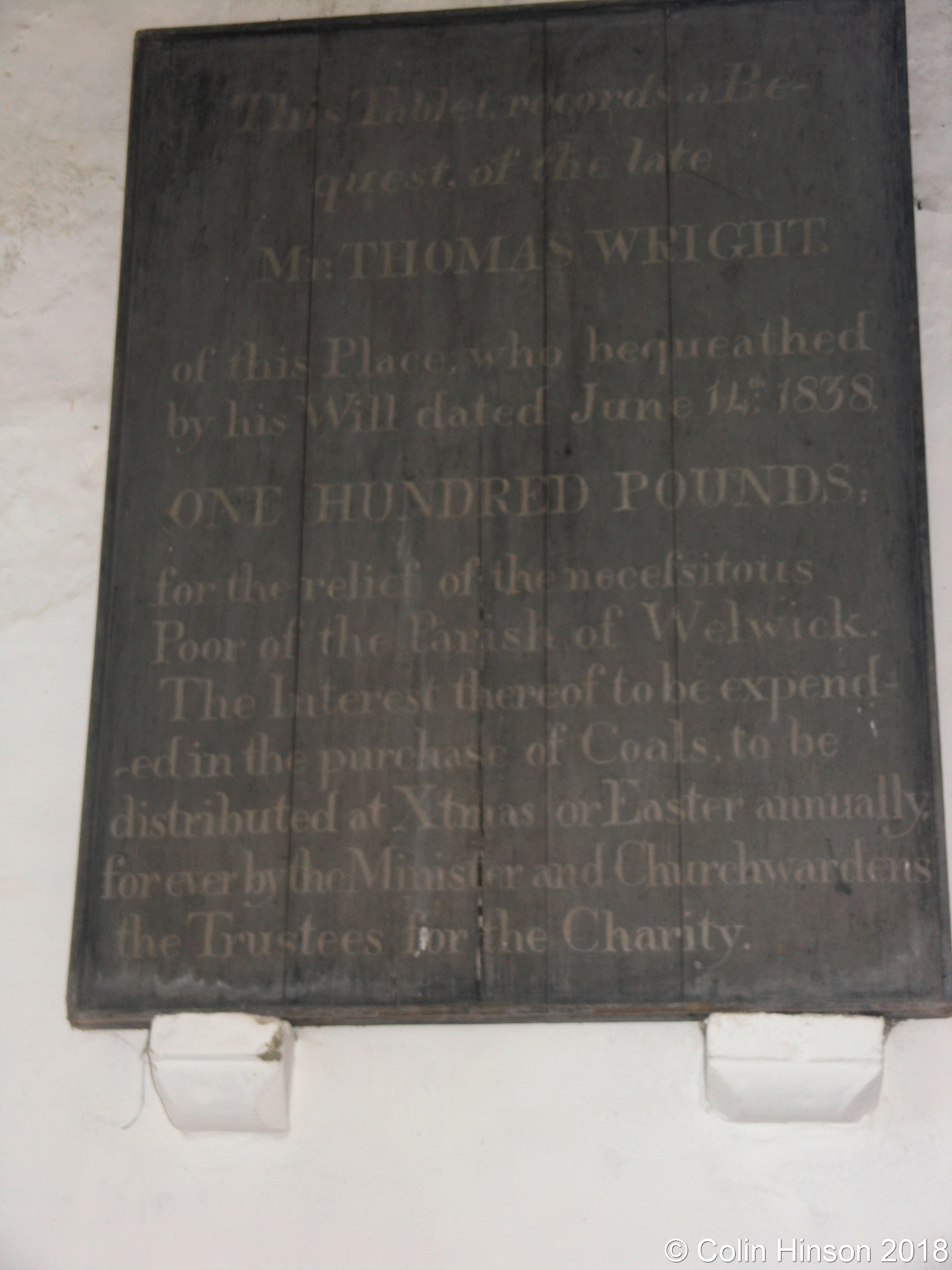 GENUKI: Welwick Churchyard gravestones etc., Yorkshire (East Riding)