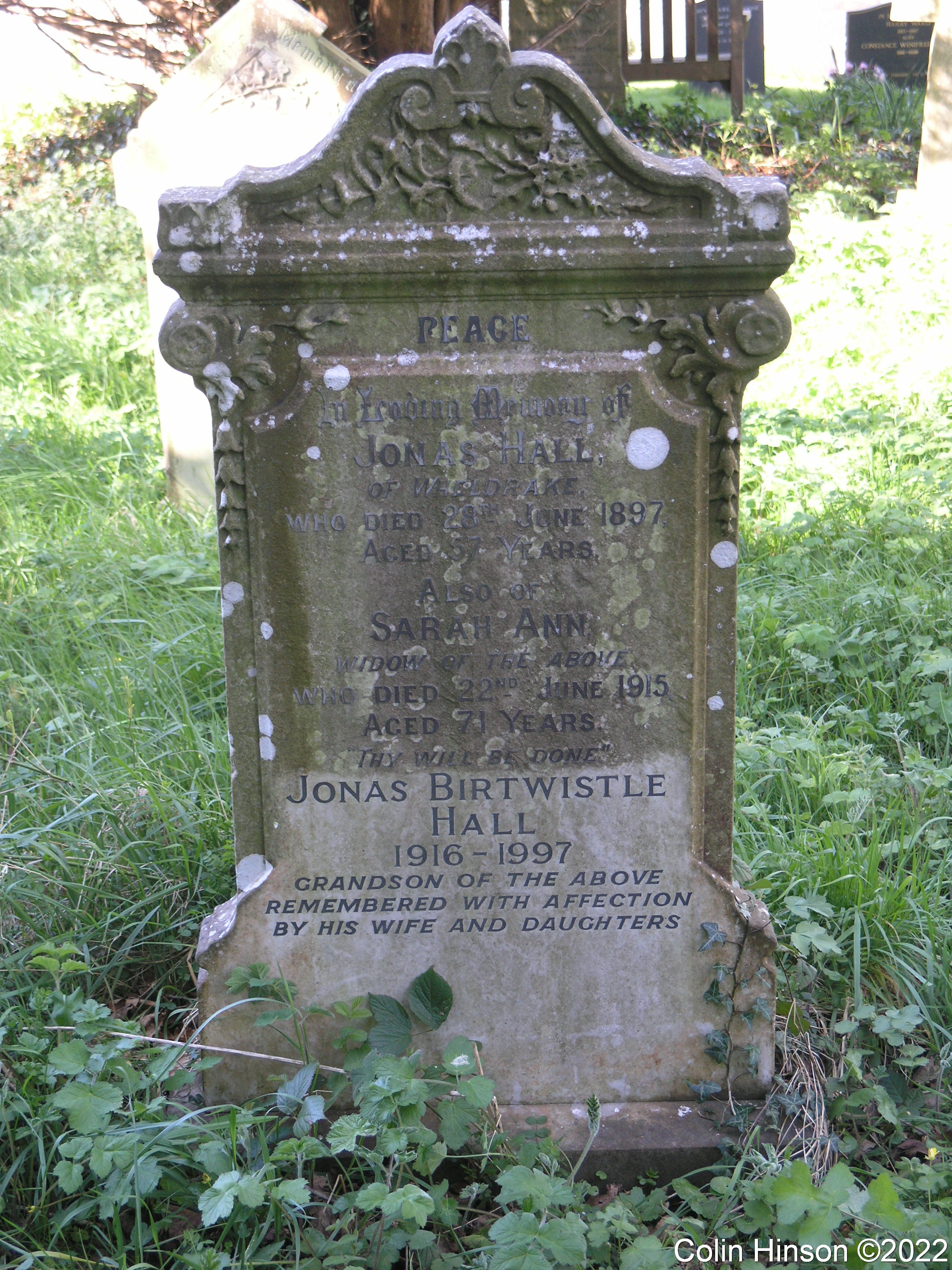 GENUKI: Wheldrake Churchyard gravestones etc., Yorkshire (East Riding)