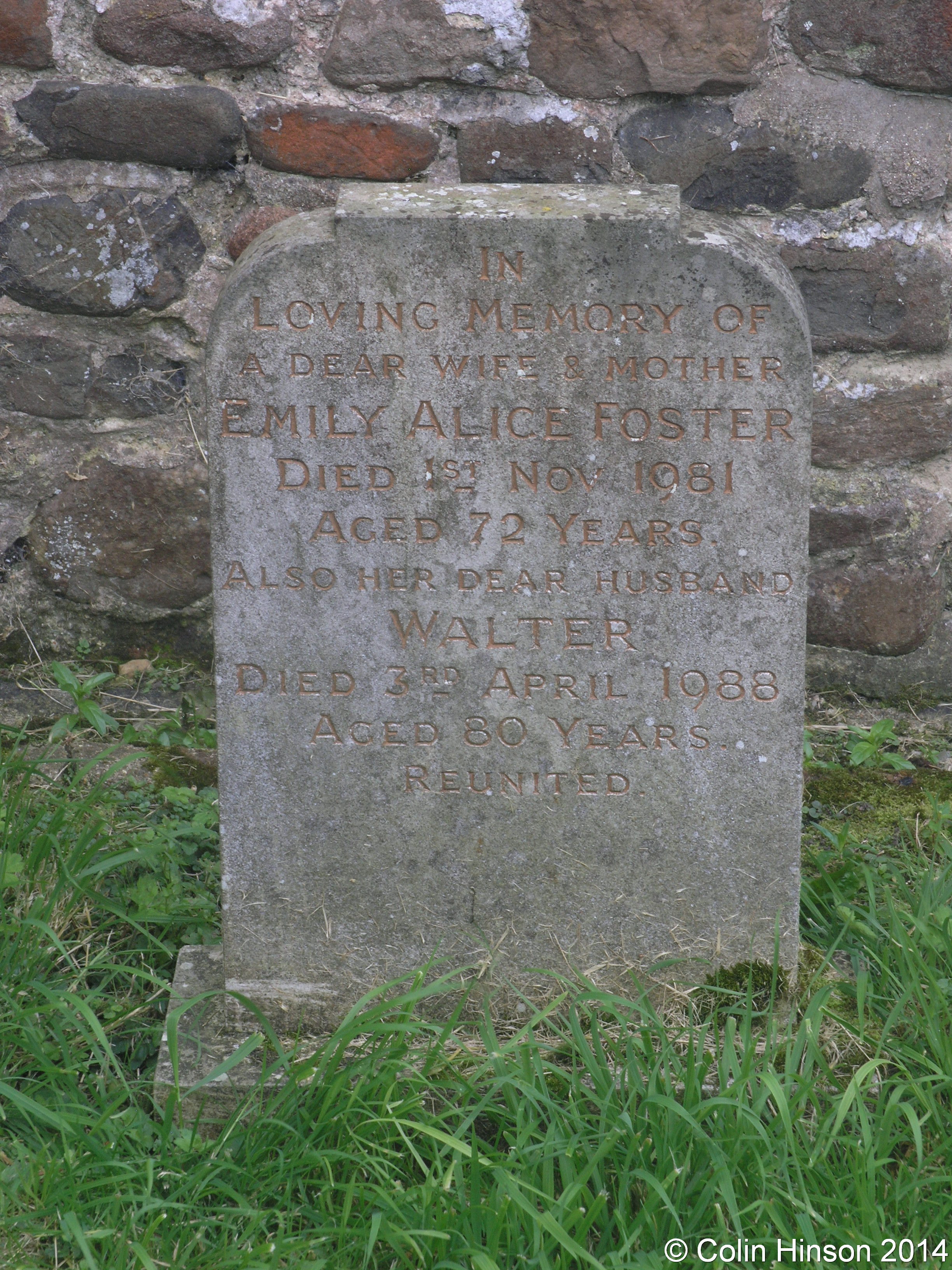 GENUKI: Withernwick Churchyard gravestones etc., Yorkshire (East Riding)