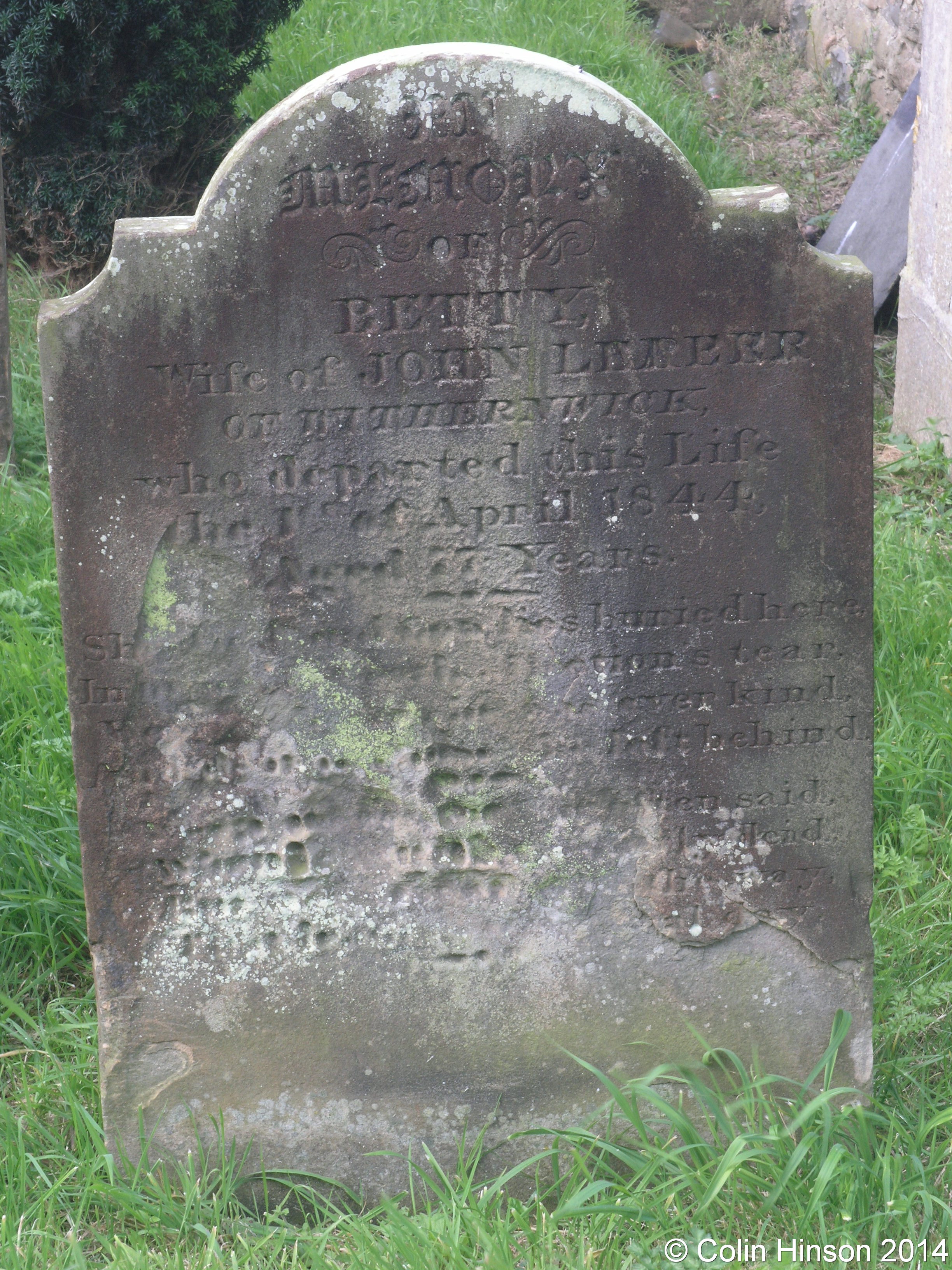 GENUKI: Withernwick Churchyard gravestones etc., Yorkshire (East Riding)