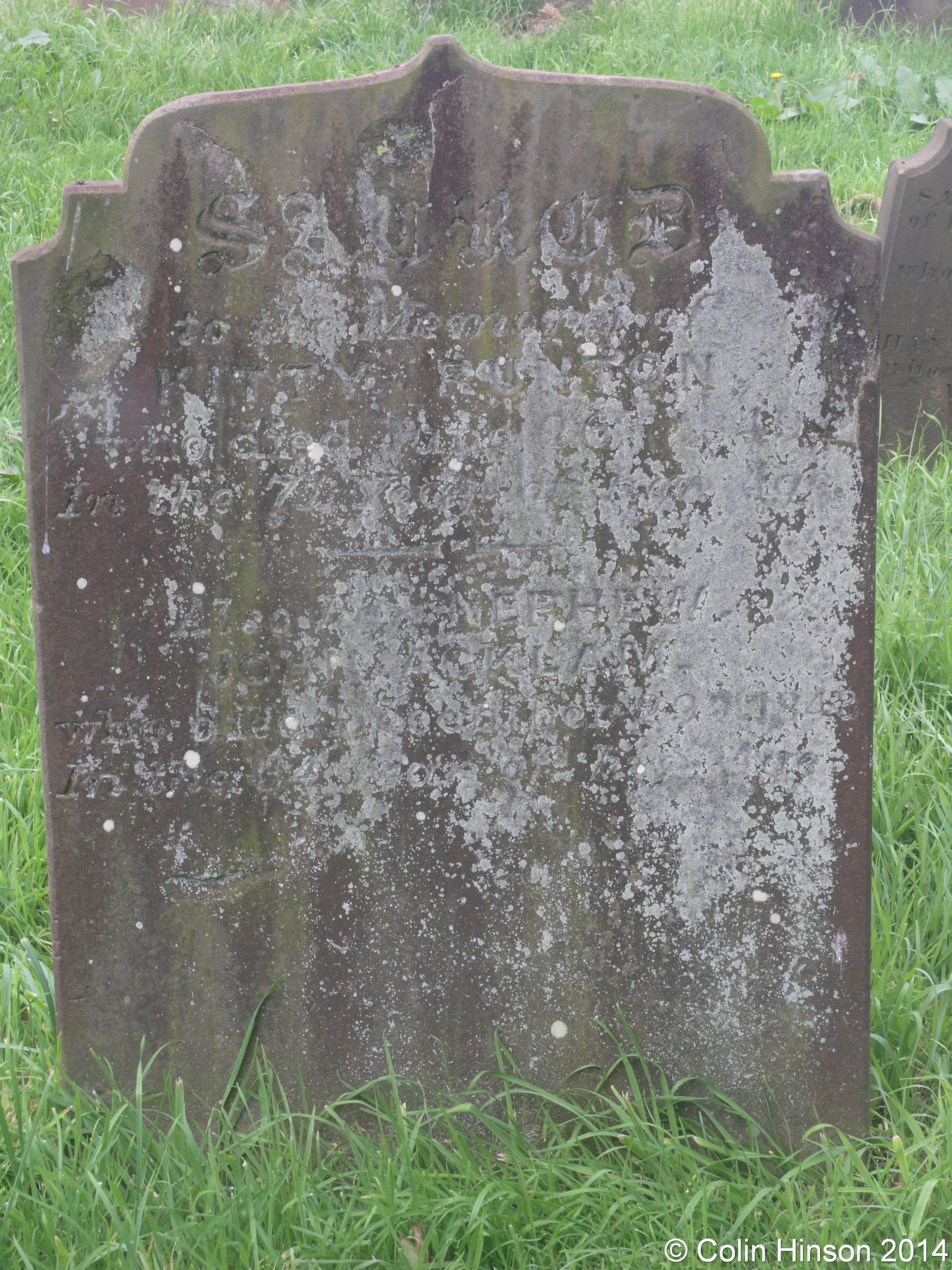 GENUKI: Withernwick Churchyard gravestones etc., Yorkshire (East Riding)