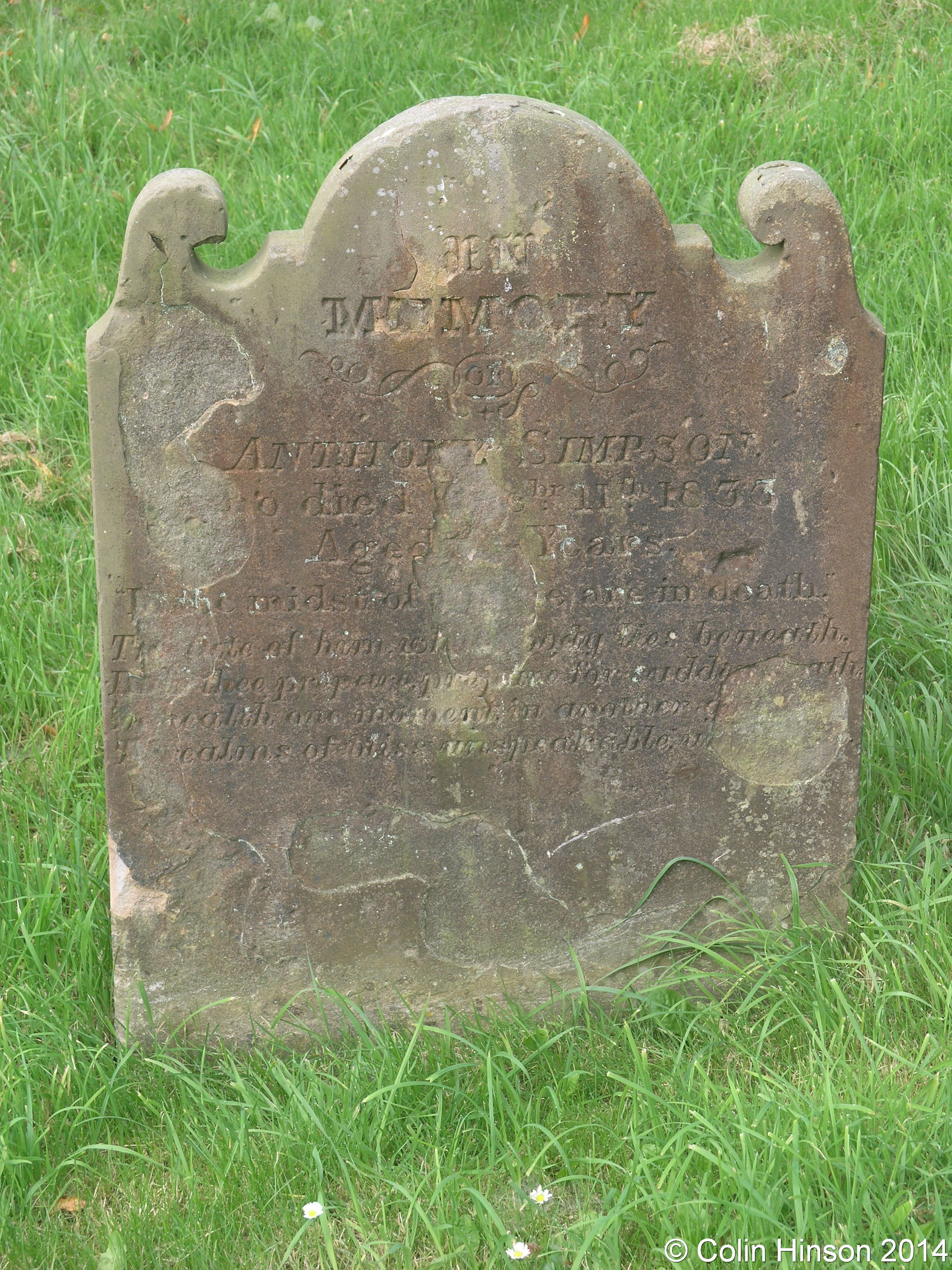 GENUKI: Withernwick Churchyard gravestones etc., Yorkshire (East Riding)