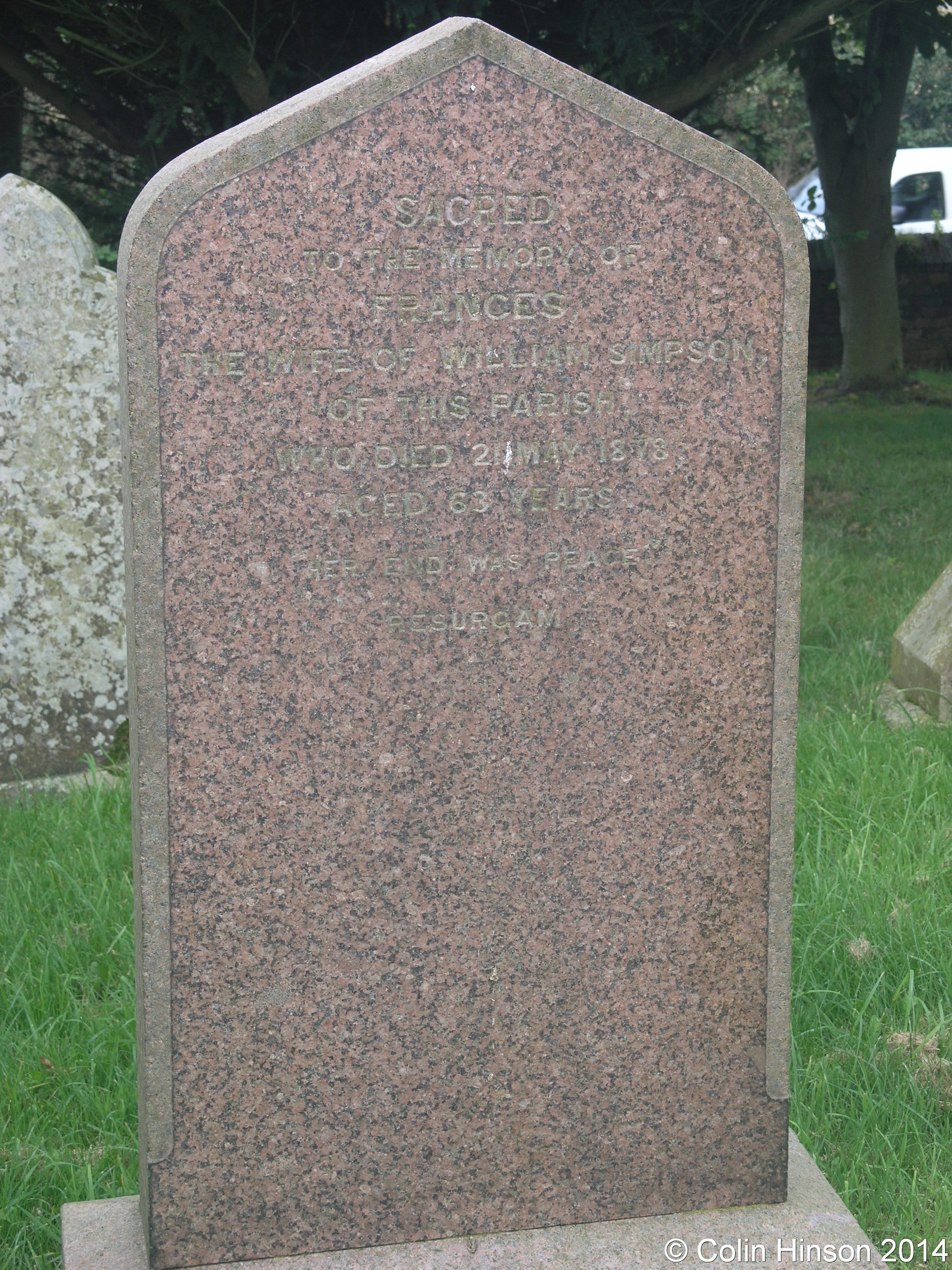 GENUKI: Withernwick Churchyard gravestones etc., Yorkshire (East Riding)