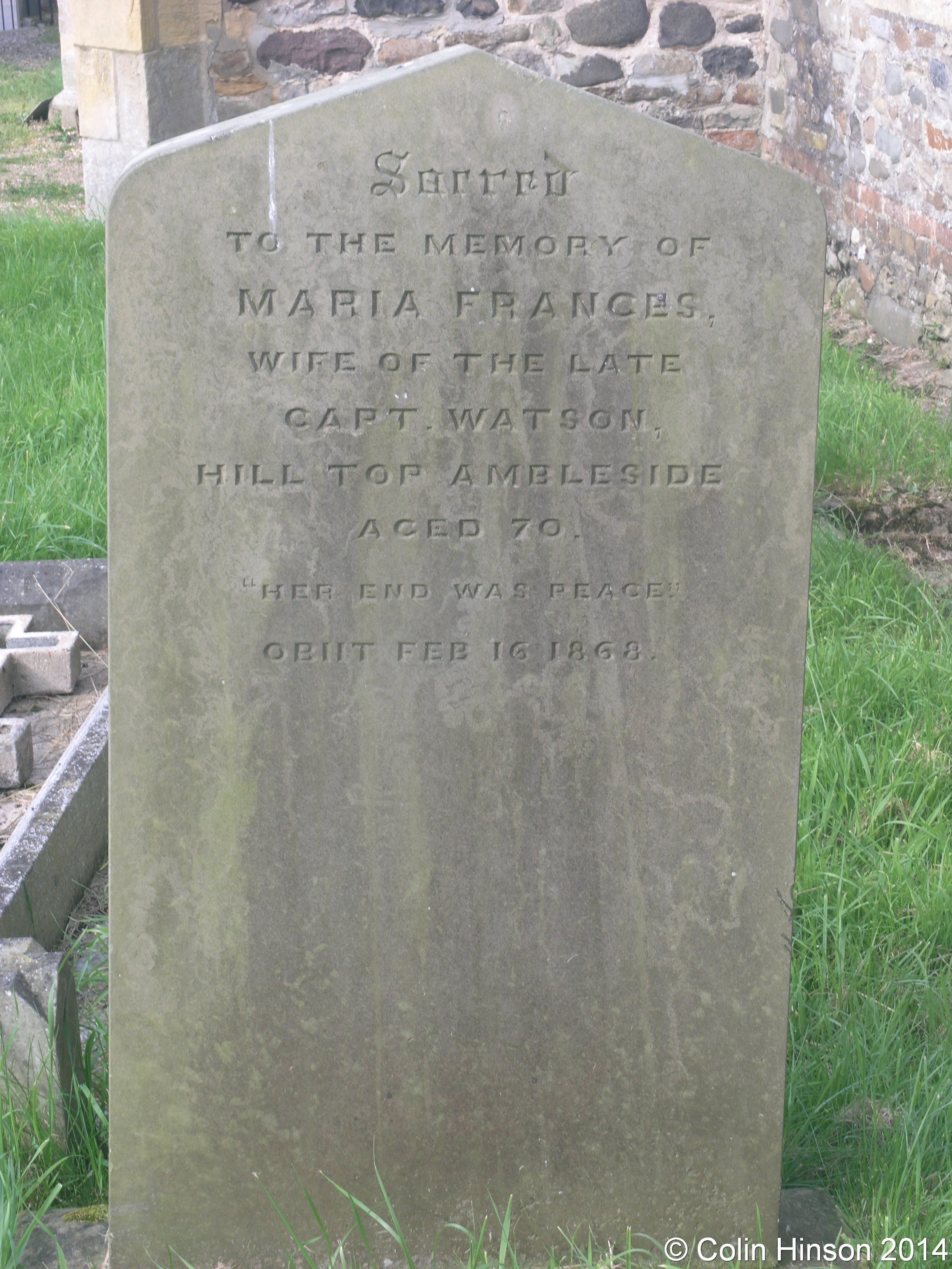 GENUKI: Withernwick Churchyard gravestones etc., Yorkshire (East Riding)
