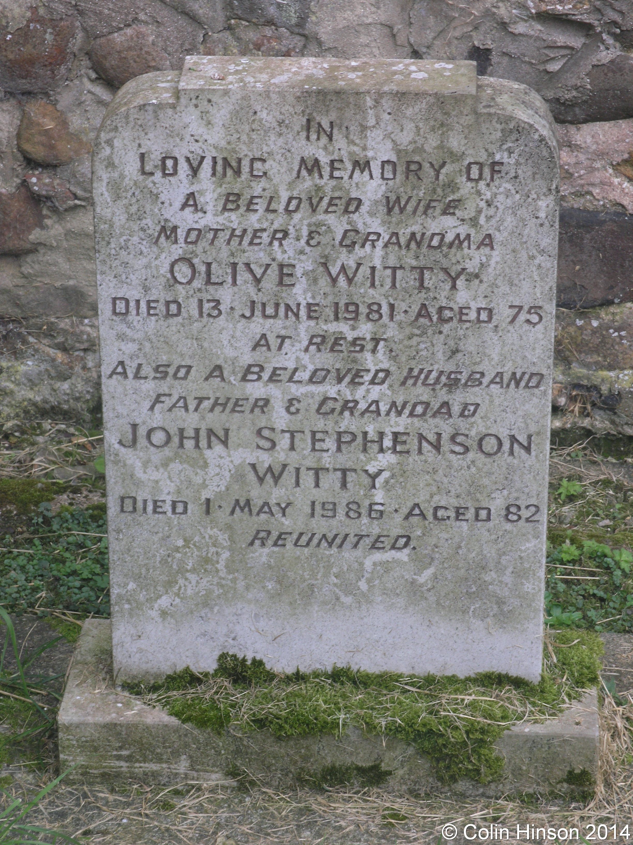 GENUKI: Withernwick Churchyard gravestones etc., Yorkshire (East Riding)